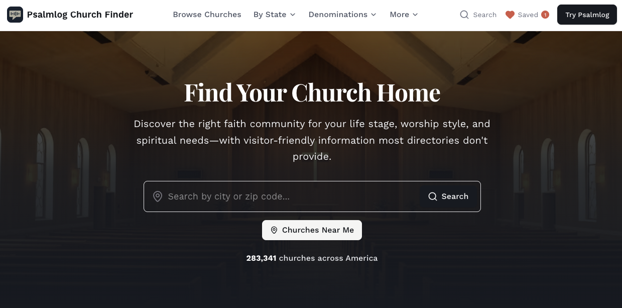 Introducing Psalmlog Church Finder & More Product Updates | Psalmlog ...